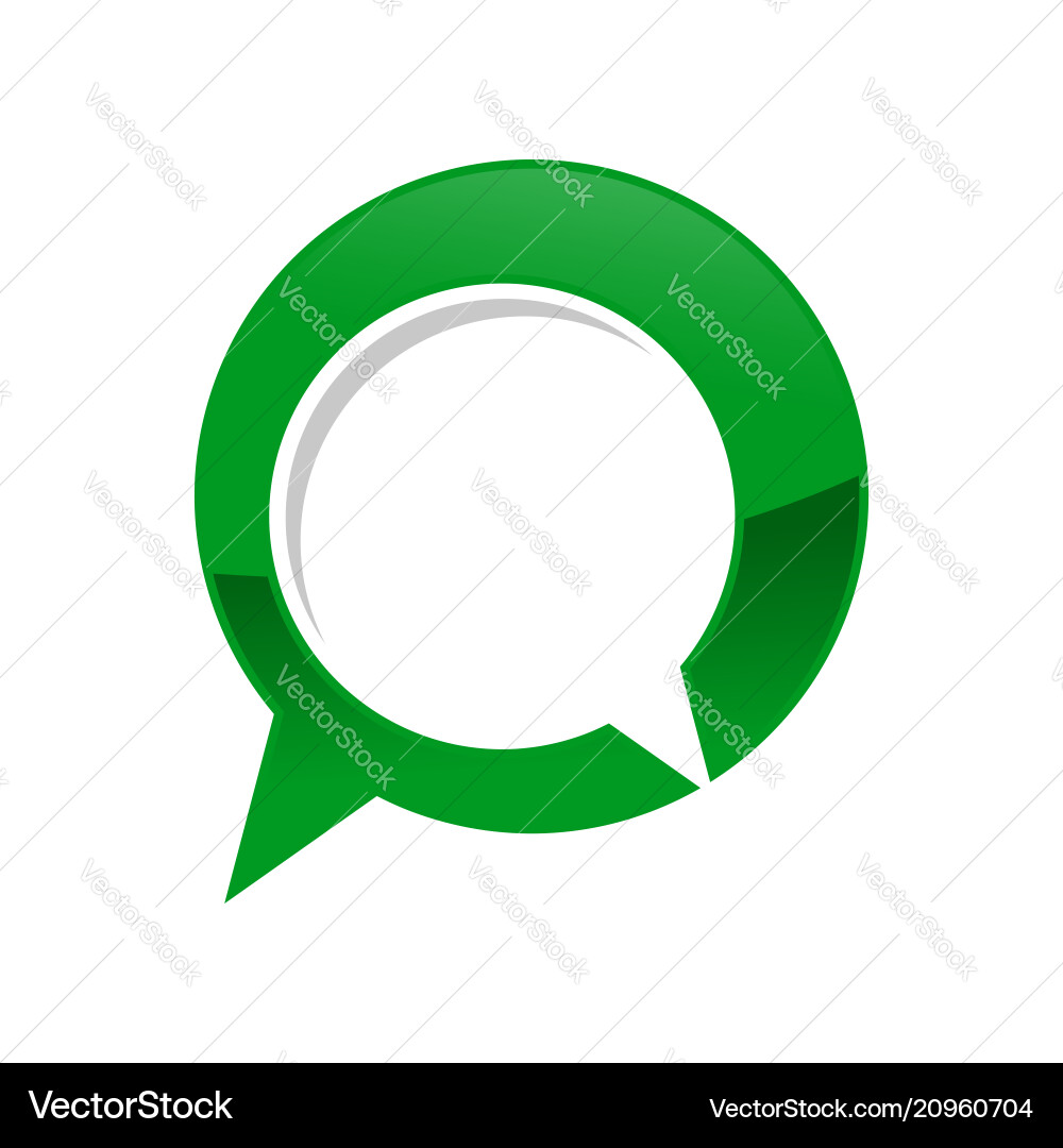 Green talk bubble chat forum symbol logo design Vector Image