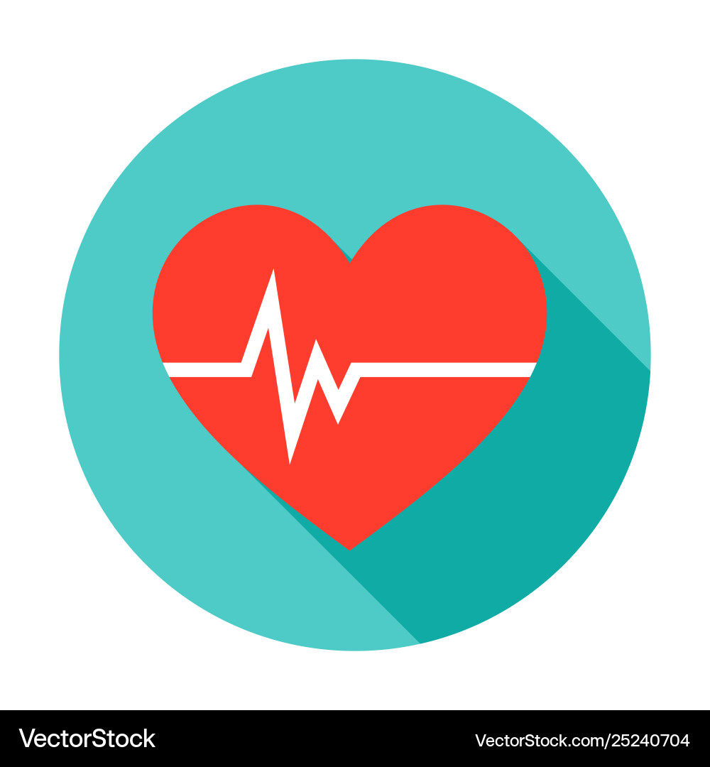 Heart pulse circle icon Royalty Free Vector Image