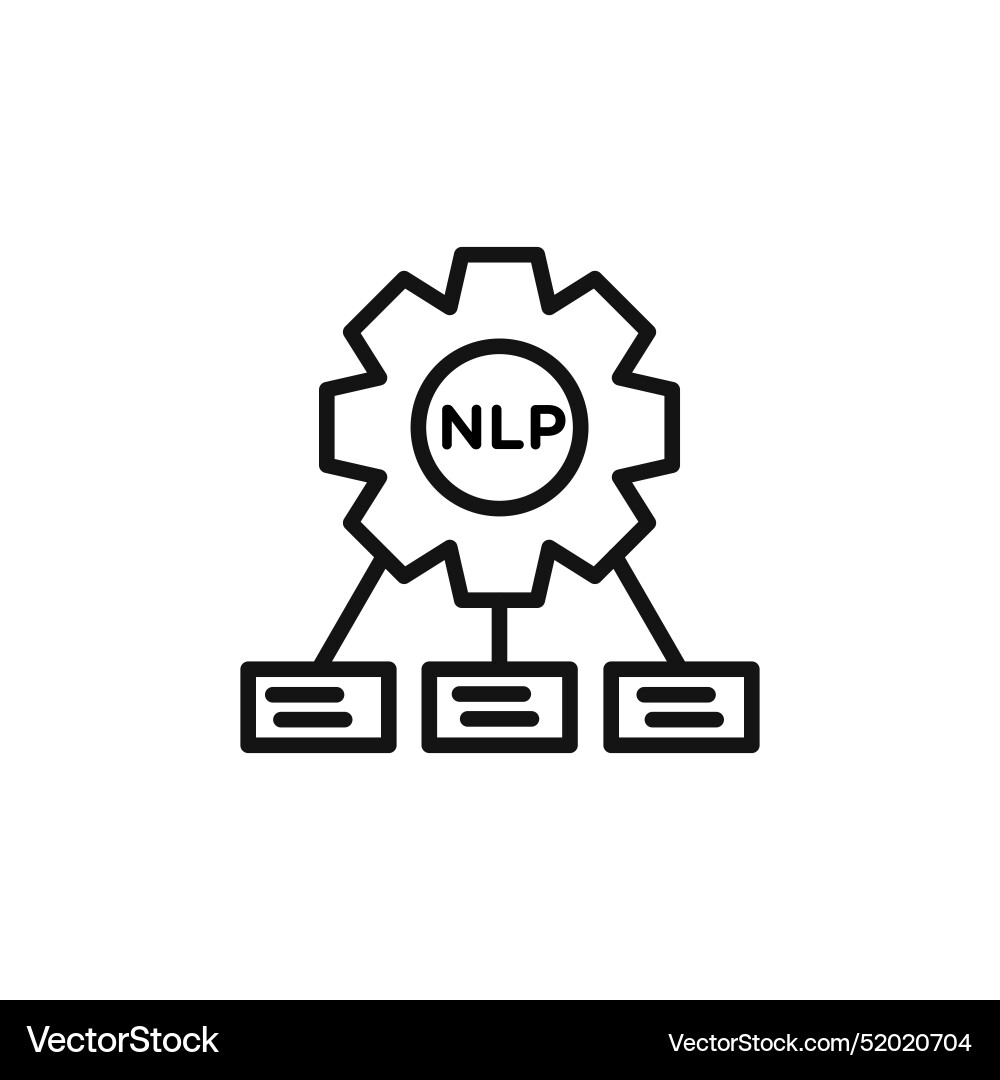 Nlp icon outline collection in black Royalty Free Vector