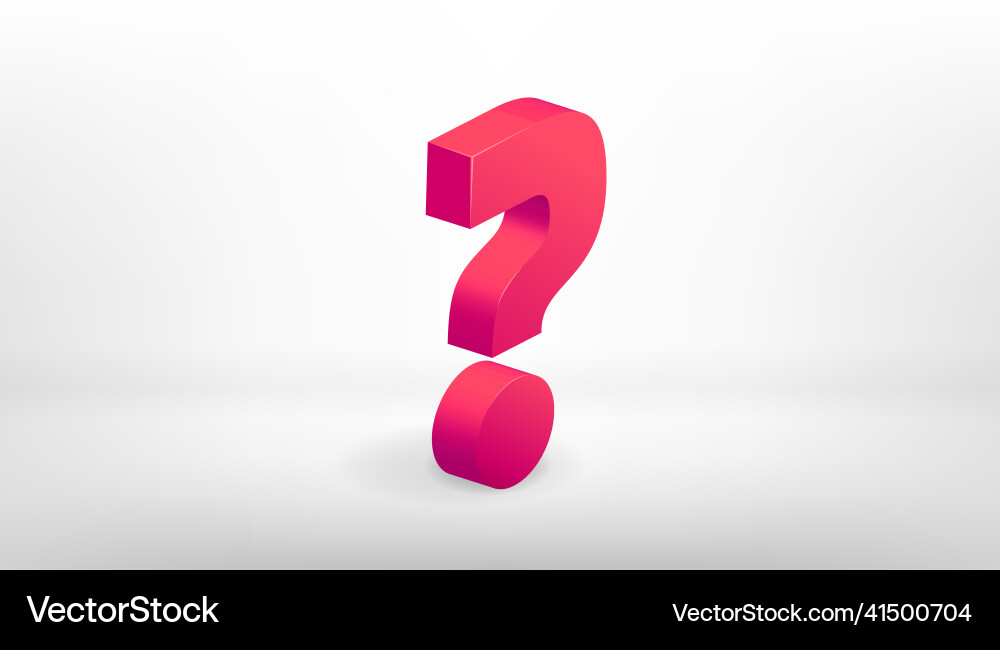 Red 3d question mark on white background Vector Image
