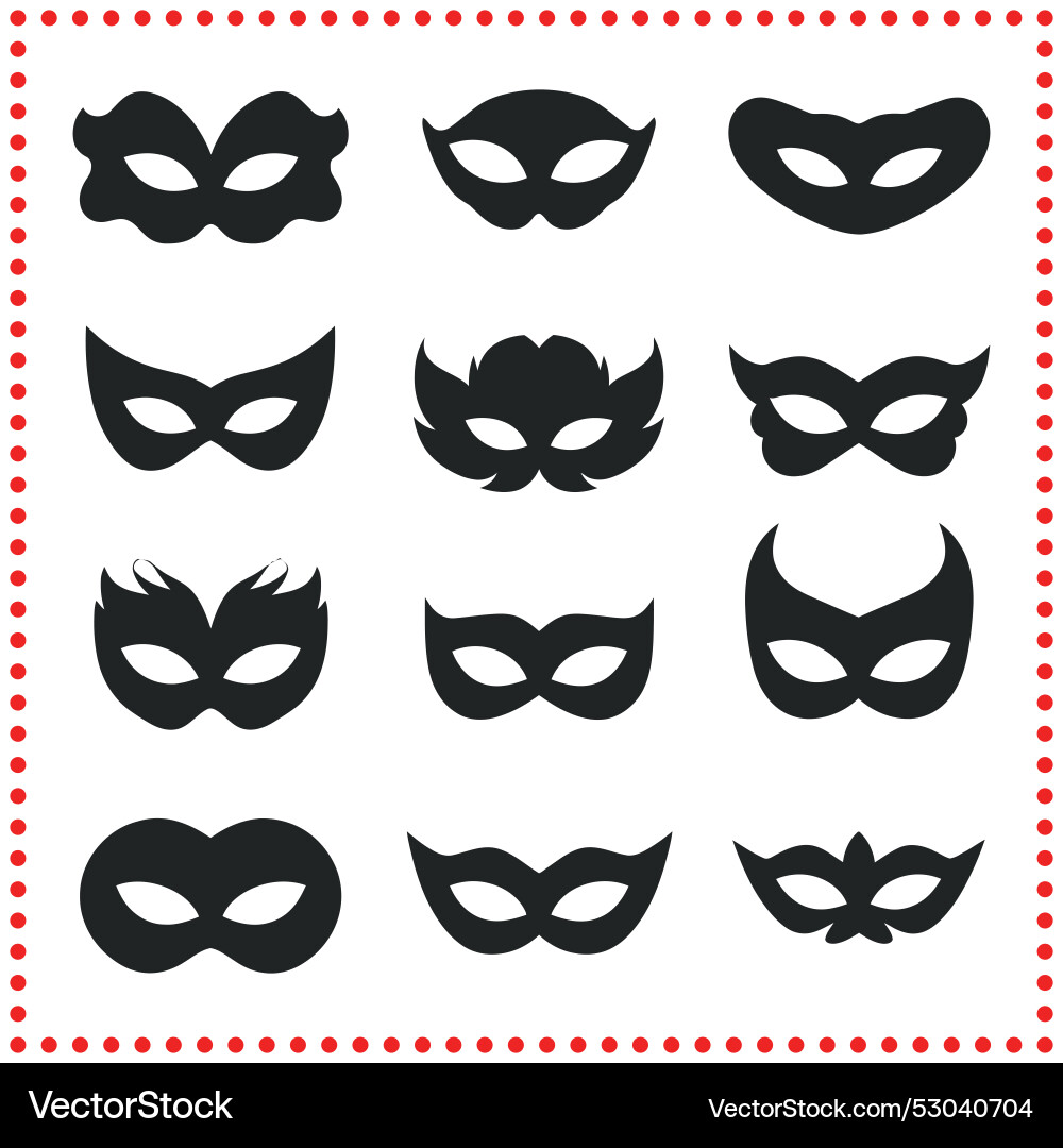 Romantic masquerade mask silhouette Royalty Free Vector