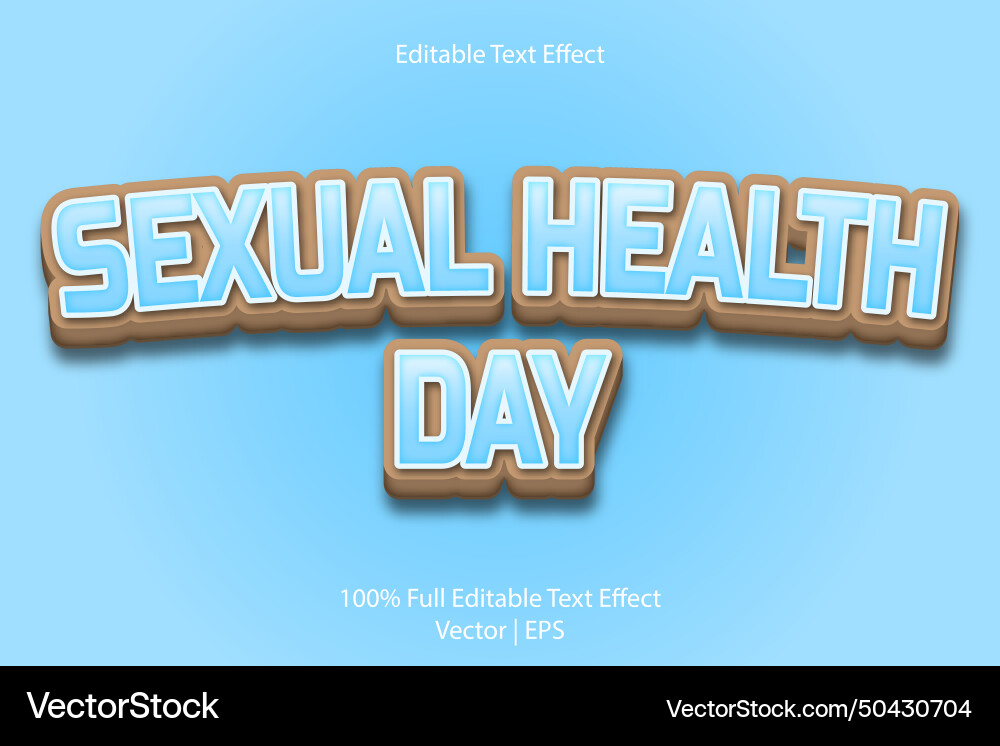 Sexual health day editable text effect 3 Vector Image