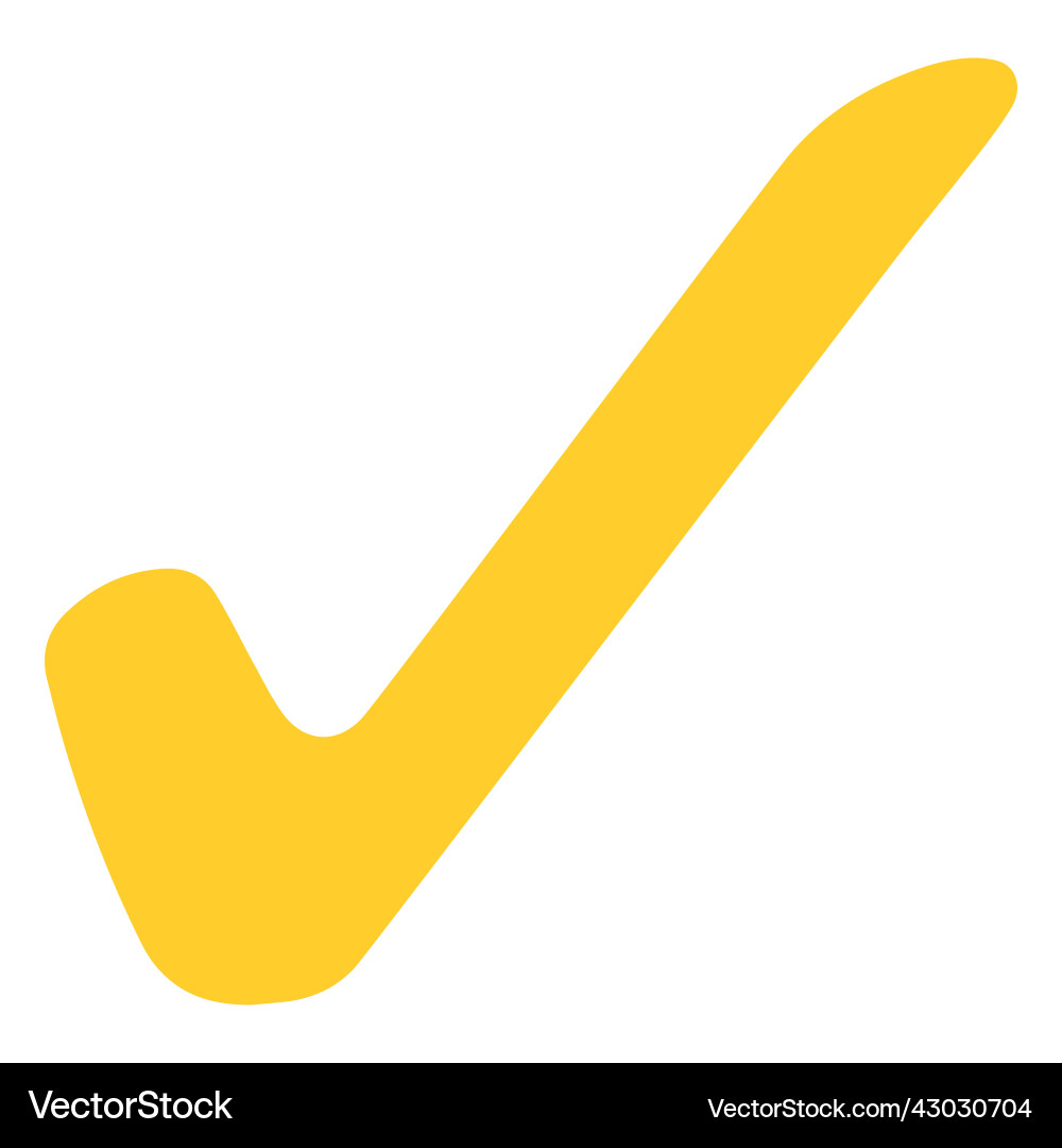 Yellow Check Mark Icon Royalty Free Vector Image