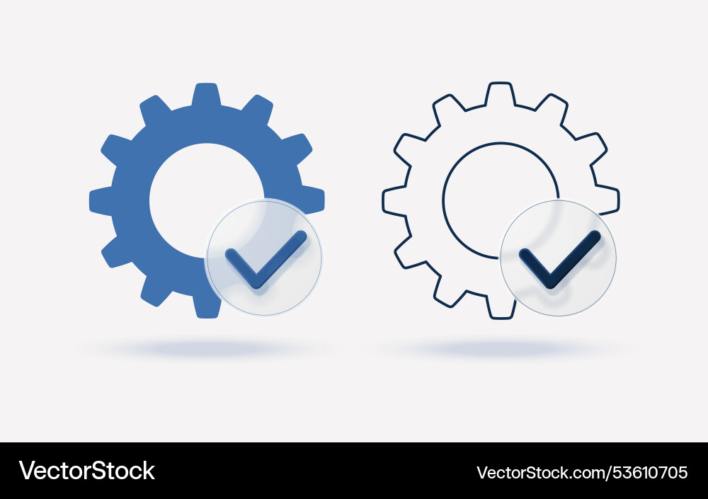 Assigned task icon with gear isolated on white Vector Image