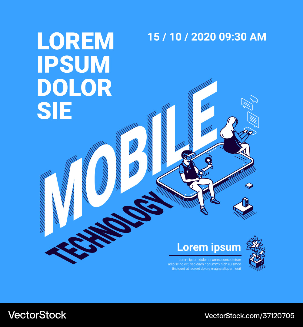 Banner mobile technology Royalty Free Vector Image