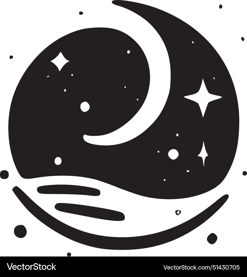 Celestial - minimalist and flat logo Royalty Free Vector