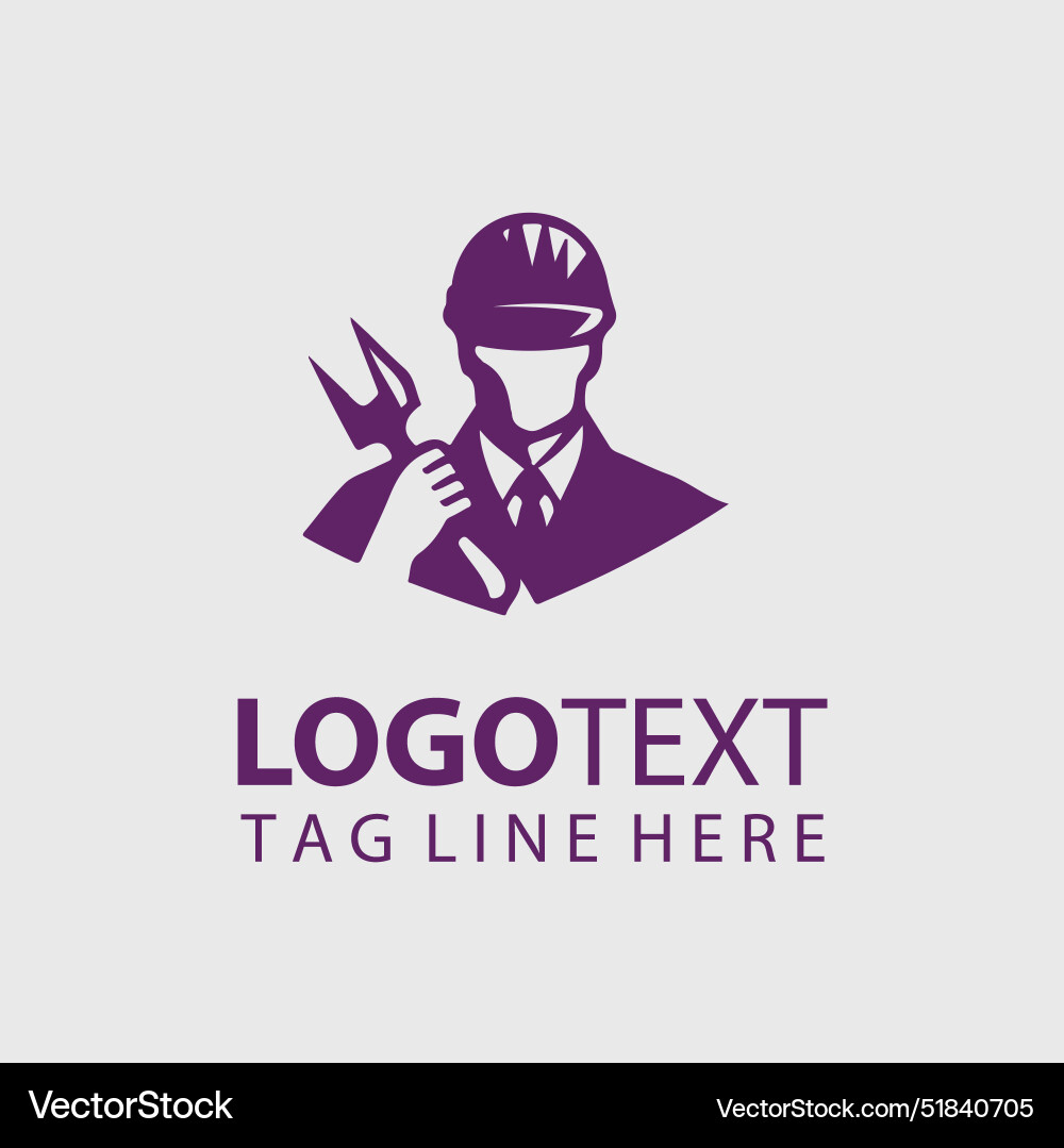 Construction worker logo Royalty Free Vector Image