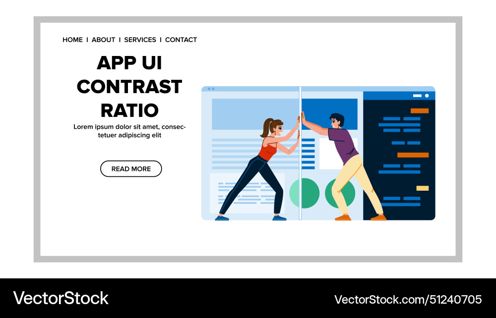 Gdelines app ui contrast ratio Royalty Free Vector Image