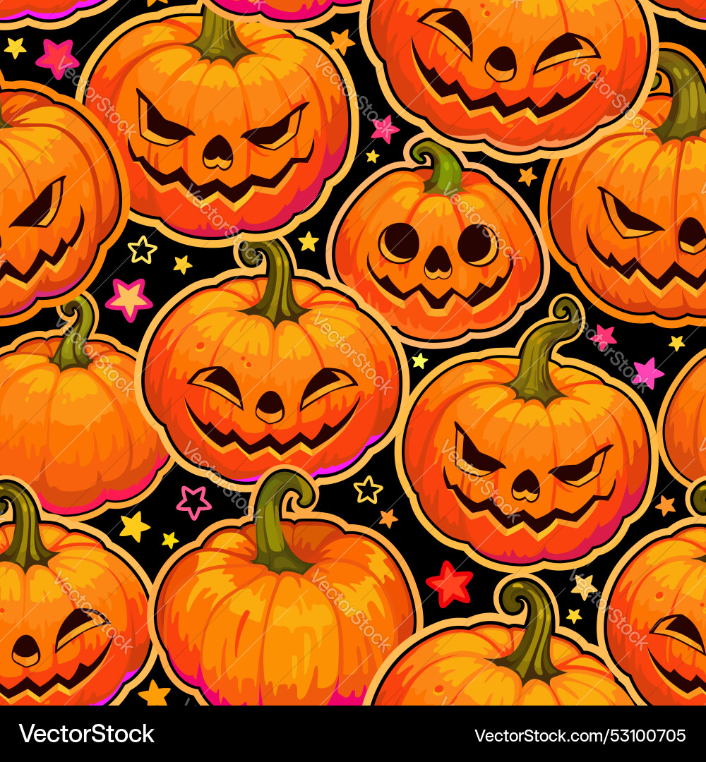 Halloween Pumpkin Pattern Royalty Free Vector Image