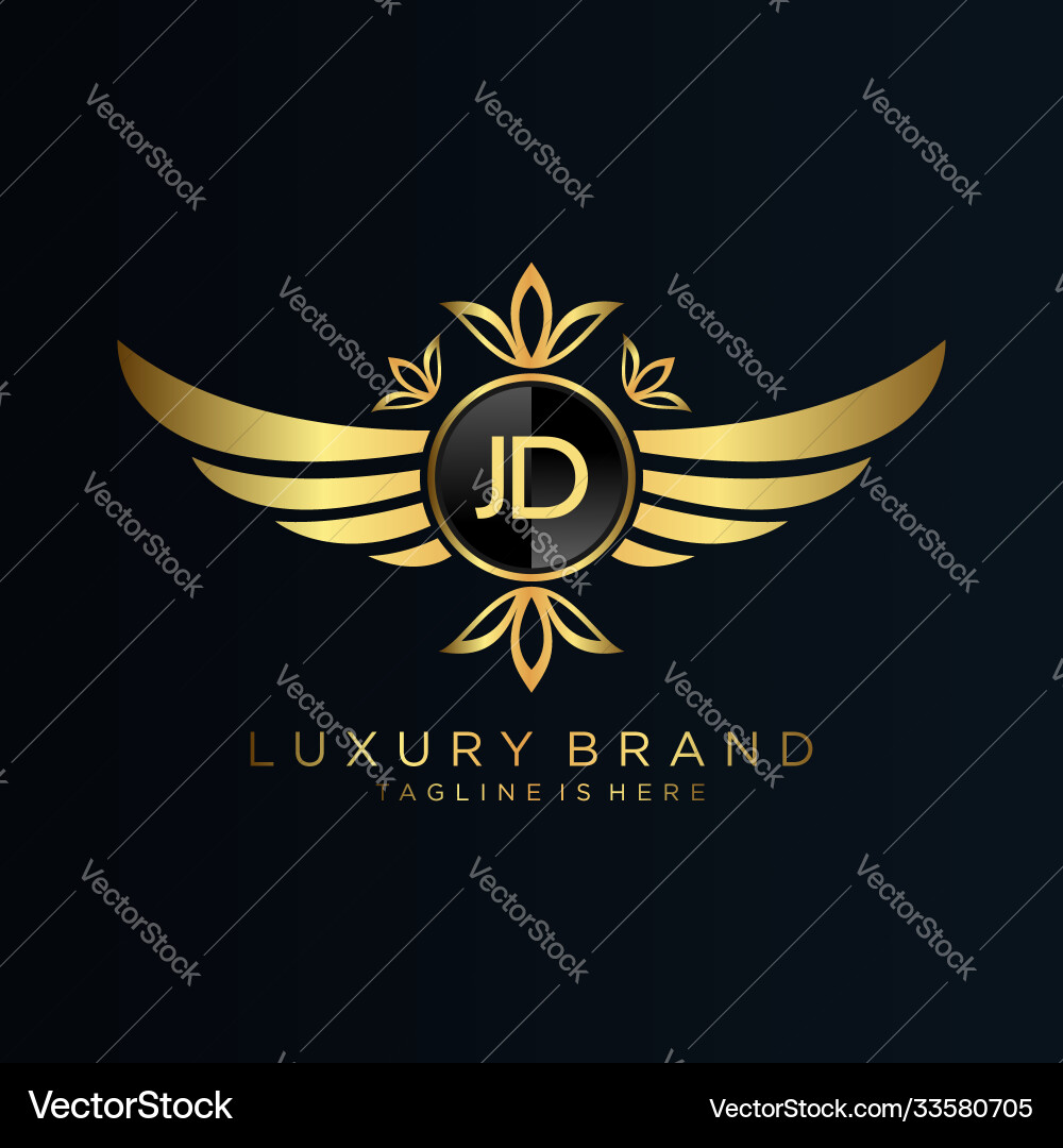 Jd letter initial with royal templateelegant Vector Image