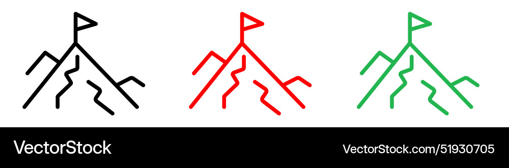 Mission icon logo set Royalty Free Vector Image