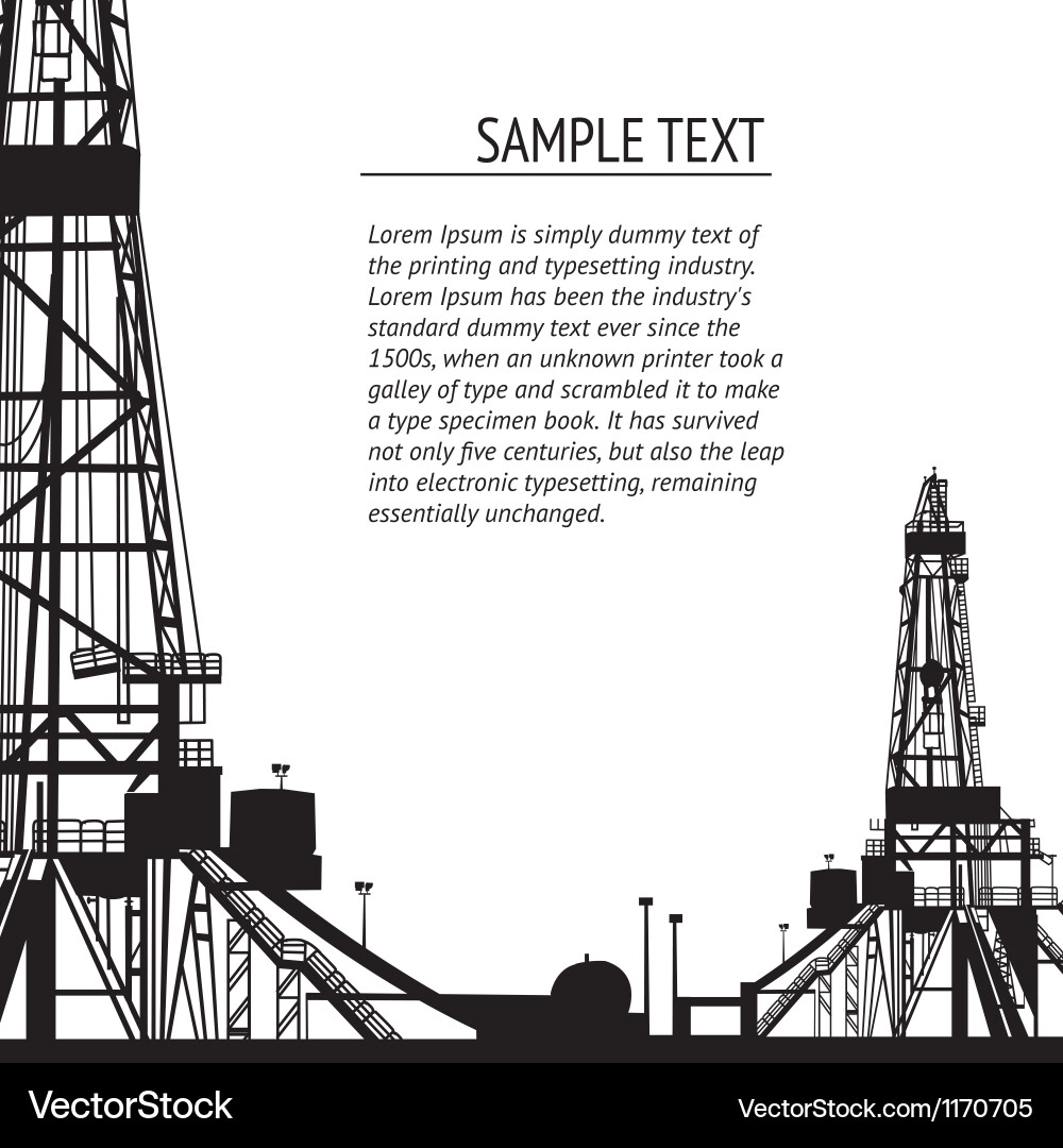 Oil rig banner for your text Royalty Free Vector Image