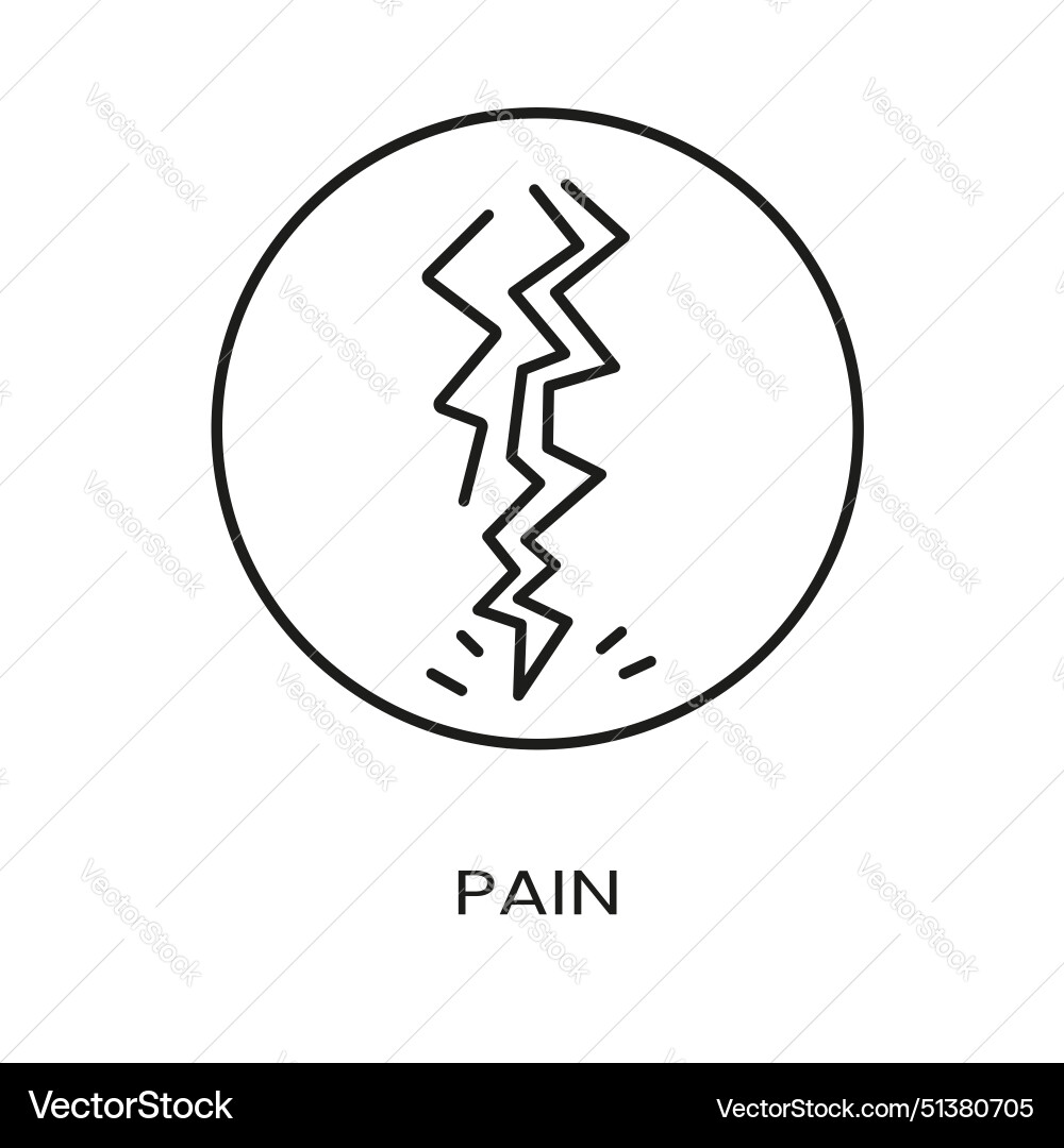 Pain line icon with editable stroke Royalty Free Vector