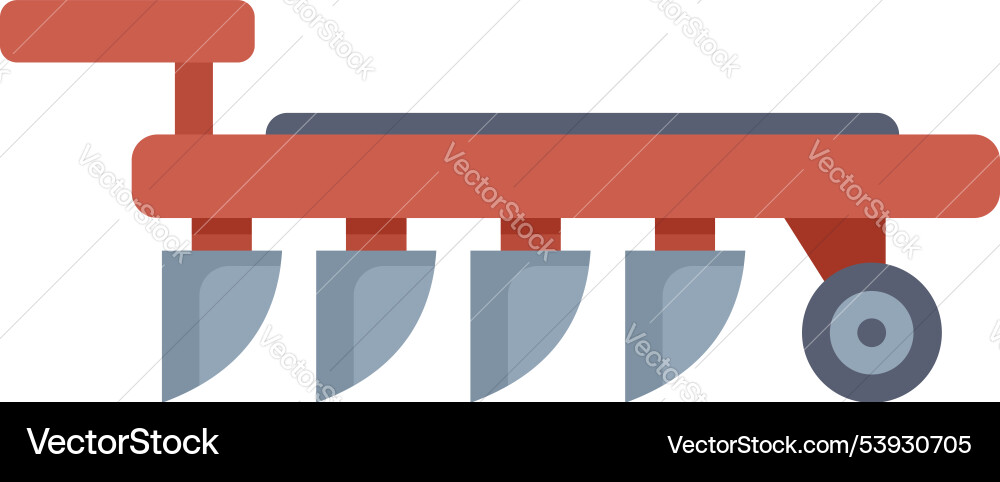 Red plow preparing soil for sowing season icon Vector Image