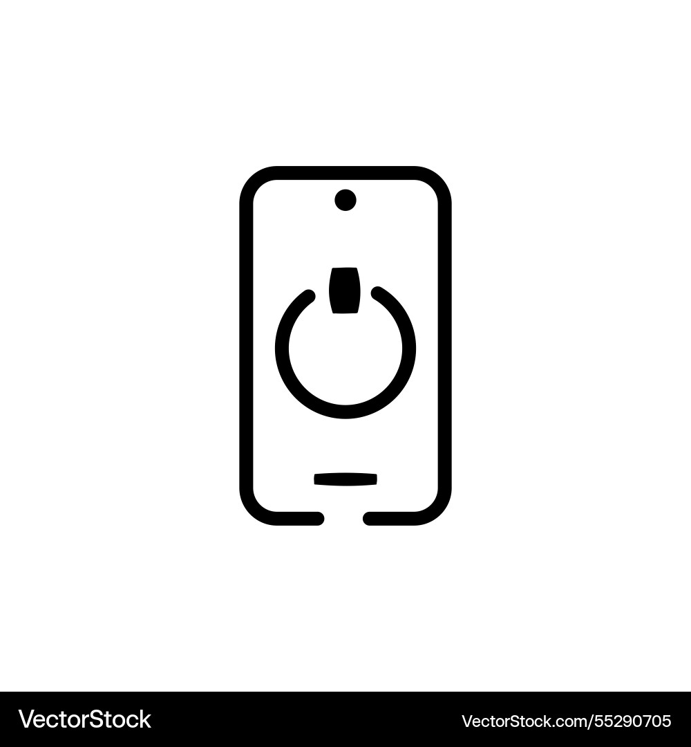 Start power icon on mobile phone screen Royalty Free Vector
