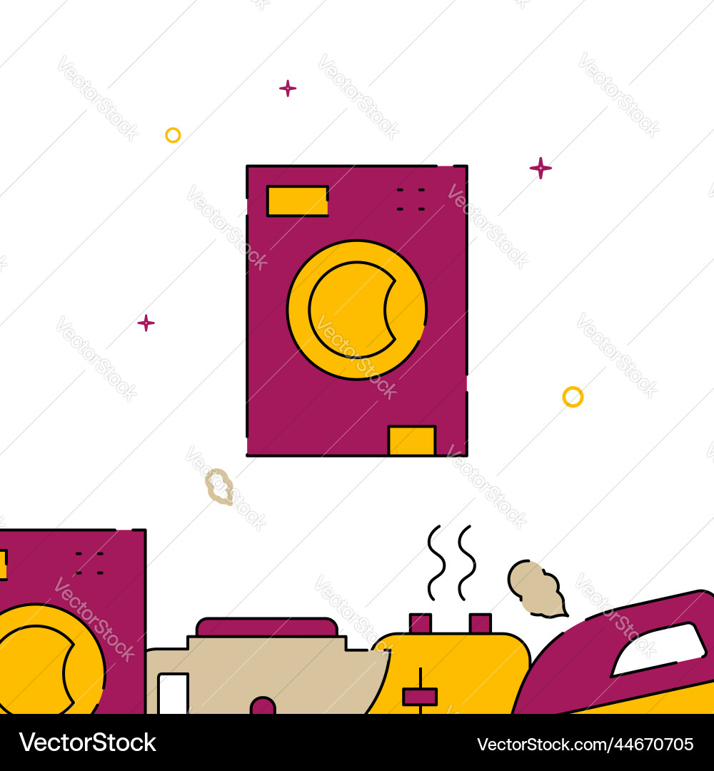 Washing machine washer filled line icon simple Vector Image