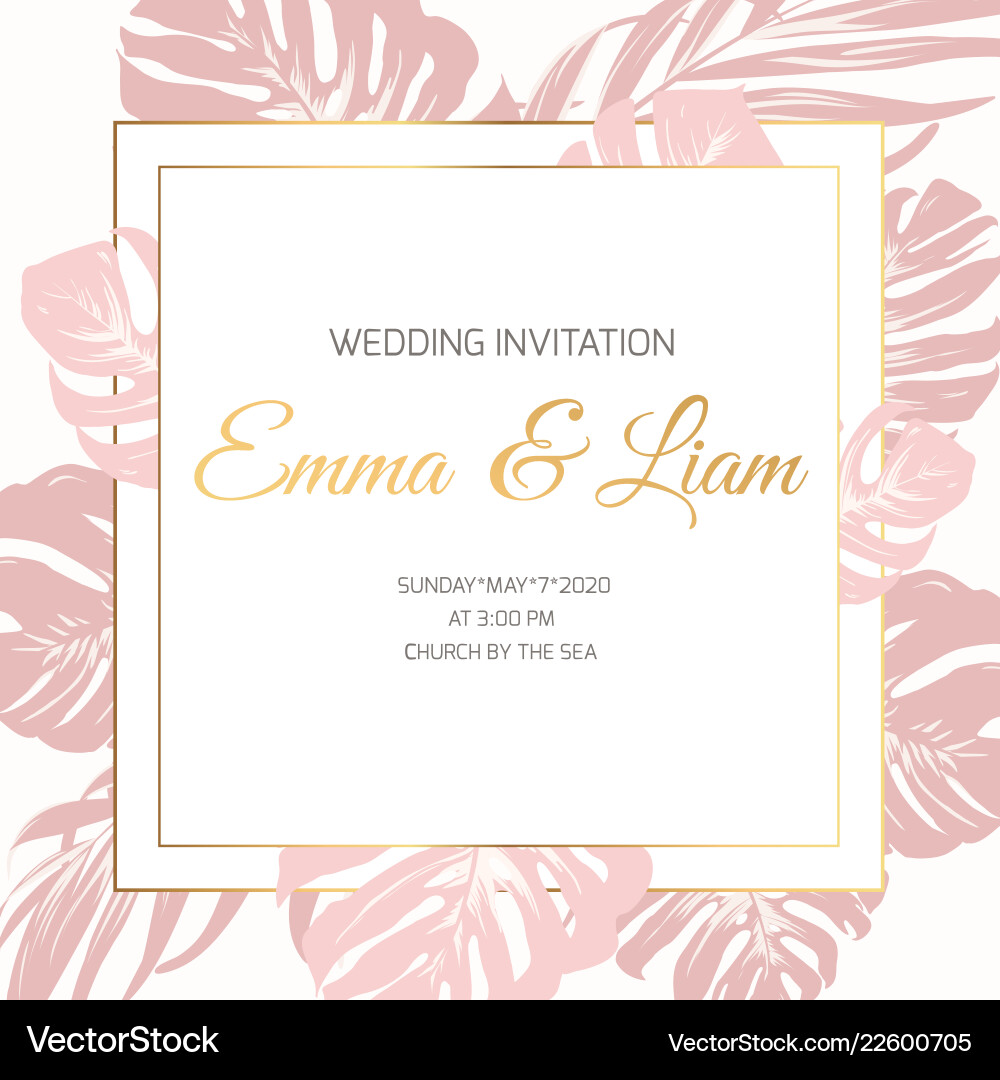 Wedding marriage event invitation border frame Vector Image