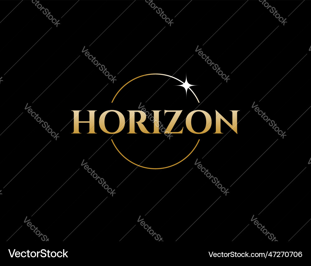 Black Gold Circle Eclipse Logo Royalty Free Vector Image