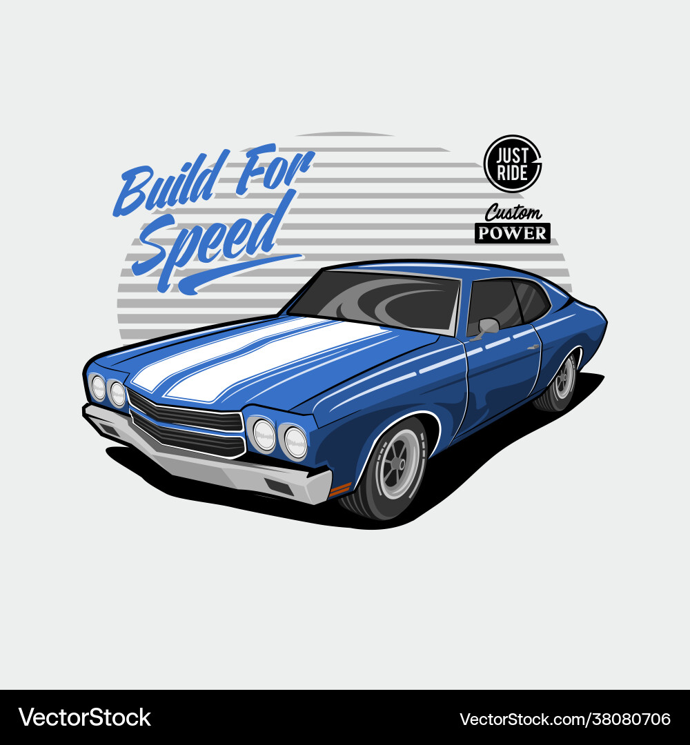 Classic car - blue build for speed Royalty Free Vector Image