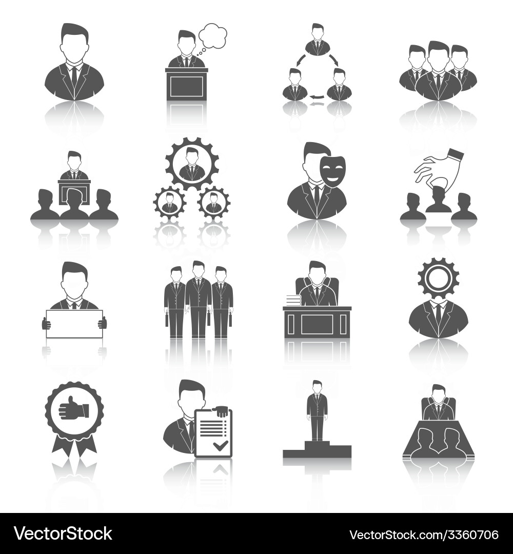 Executive icons black Royalty Free Vector Image