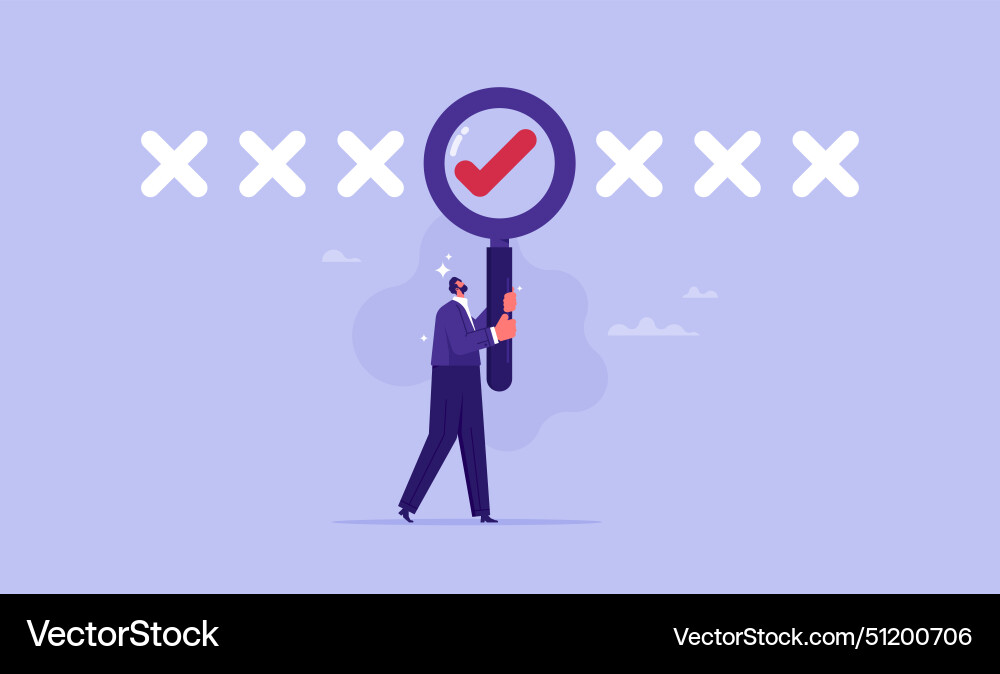 Focusing on the right choice concept Royalty Free Vector