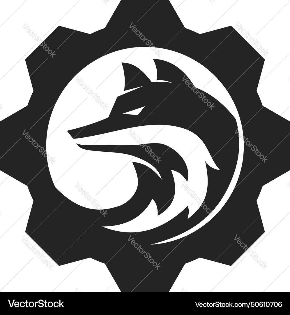 Fox logo template isolated brand identity Vector Image