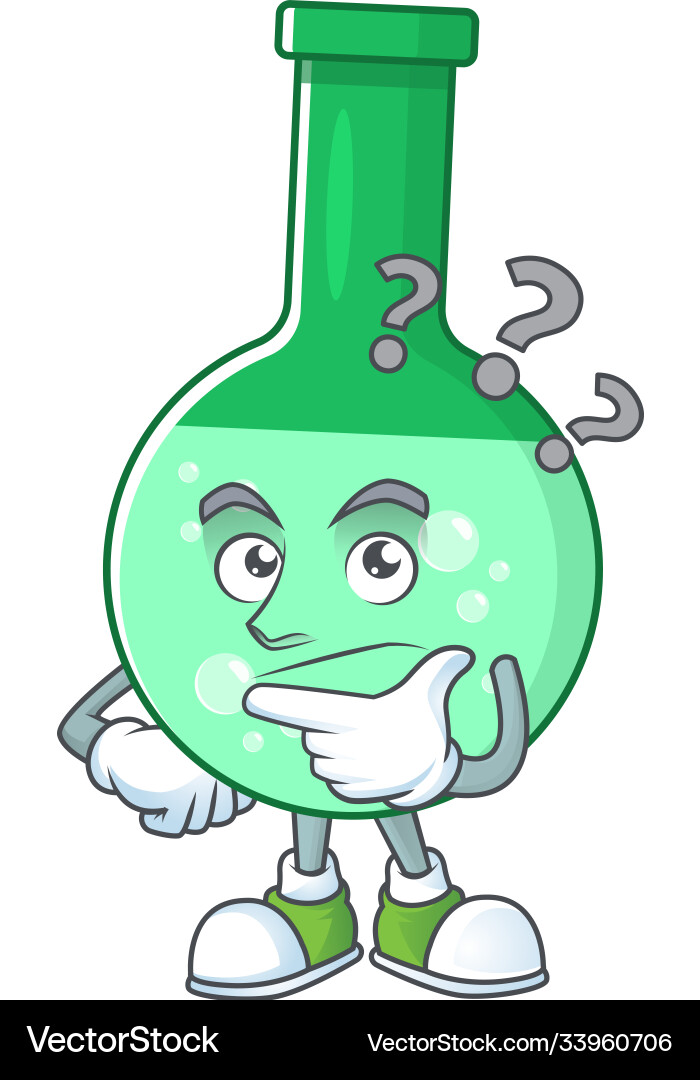 Green chemical bottle mascot design concept Vector Image