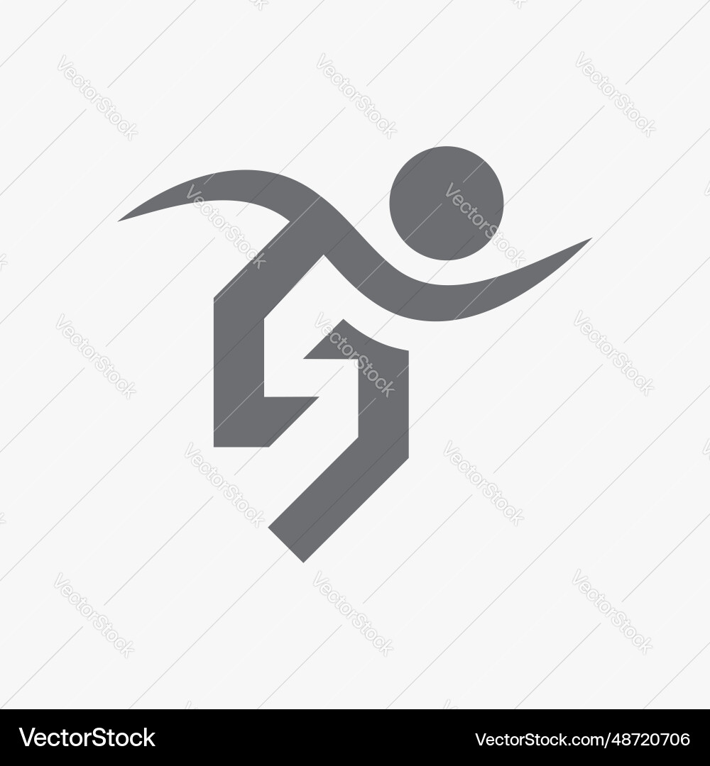 Letter g running man logo template Royalty Free Vector Image