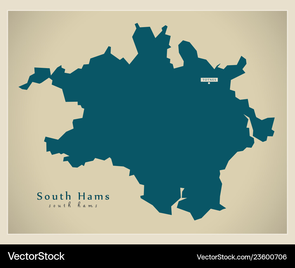 Modern map - south hams district uk Royalty Free Vector