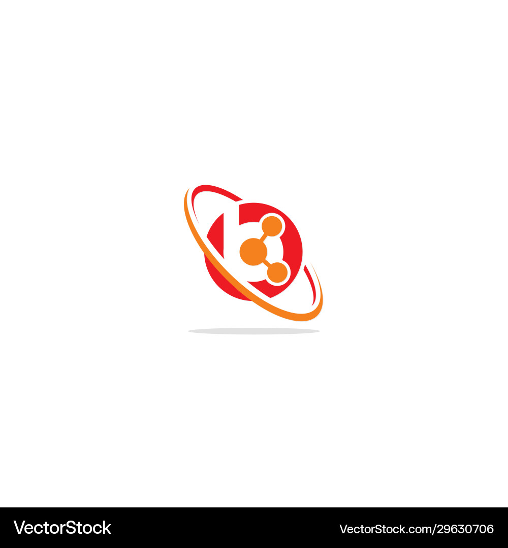 Orbit Initial Connection Logo Royalty Free Vector Image