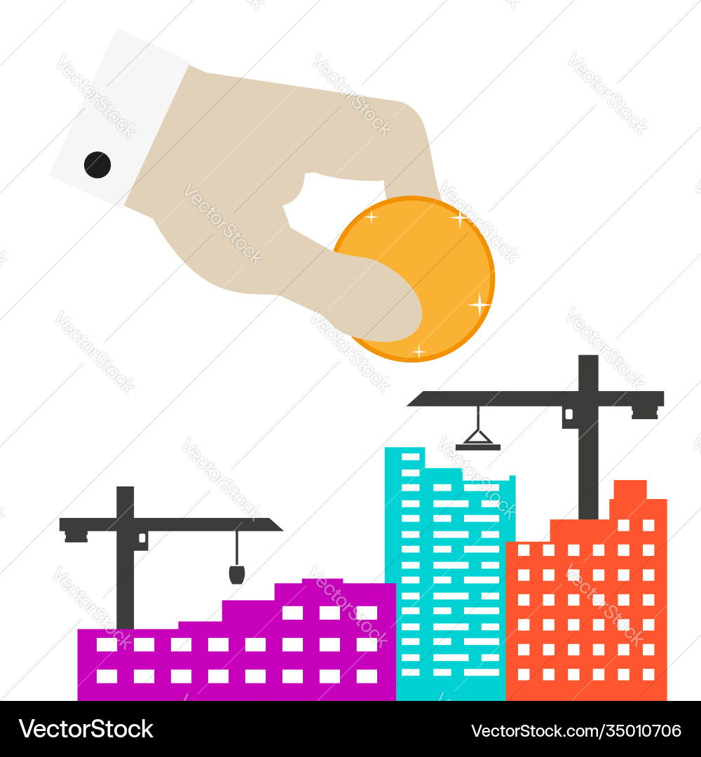 Real estate investment flat style Royalty Free Vector Image