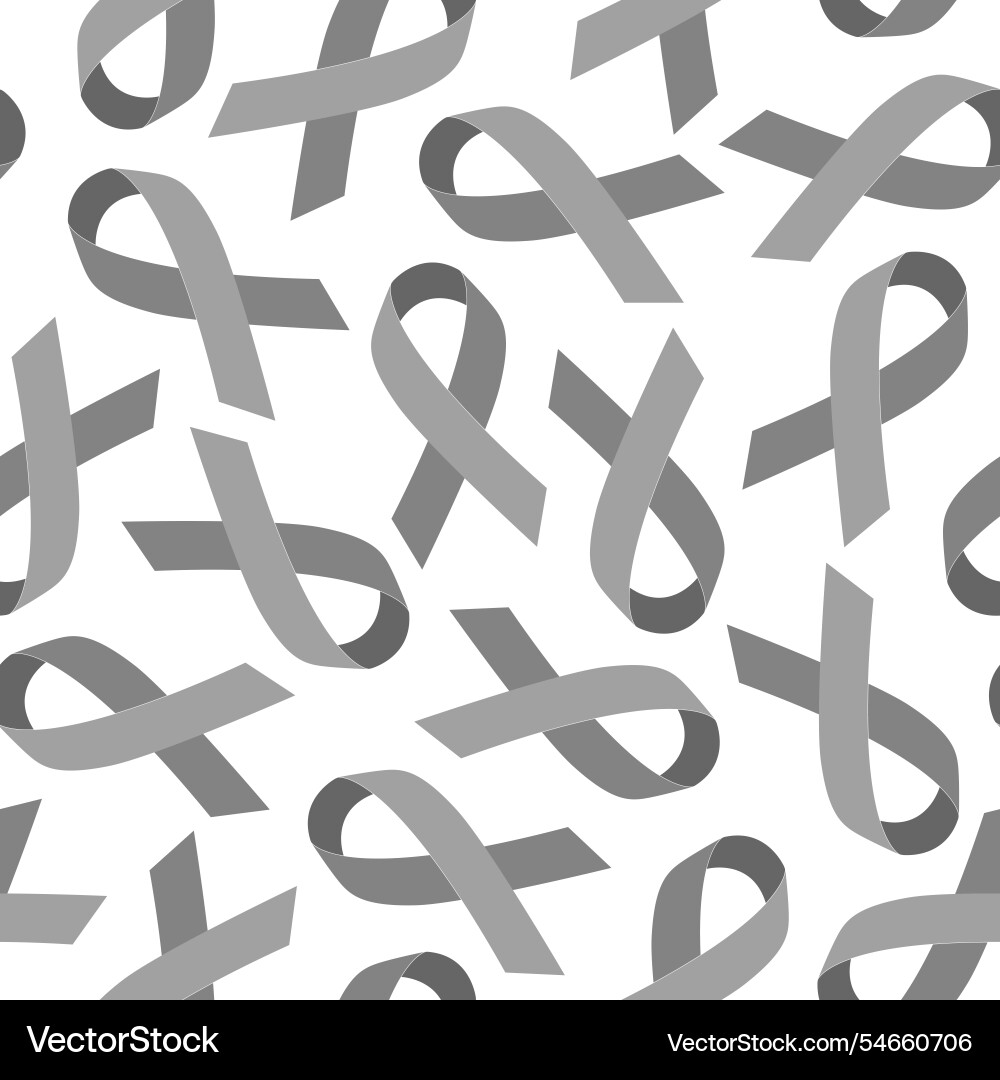 Seamless pattern with grey ribbons brain cancer Vector Image
