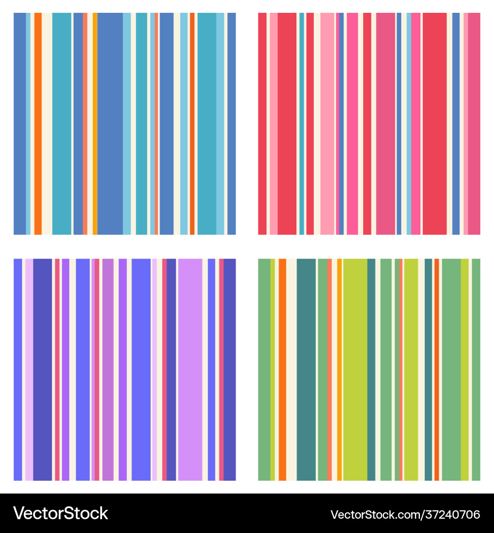 Seamless vertical striped patterns set Royalty Free Vector