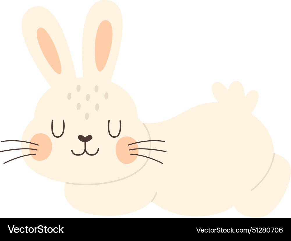 Sleeping rabbit animal Royalty Free Vector Image