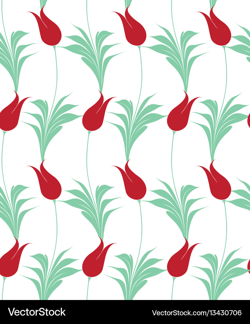 Turkish tulip seamless pattern Royalty Free Vector Image