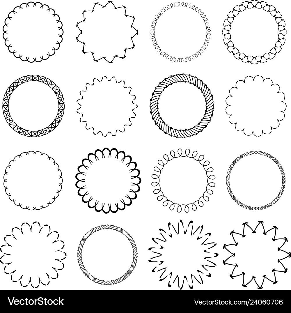 Vintage Round Decorative Borders Royalty Free Vector Image