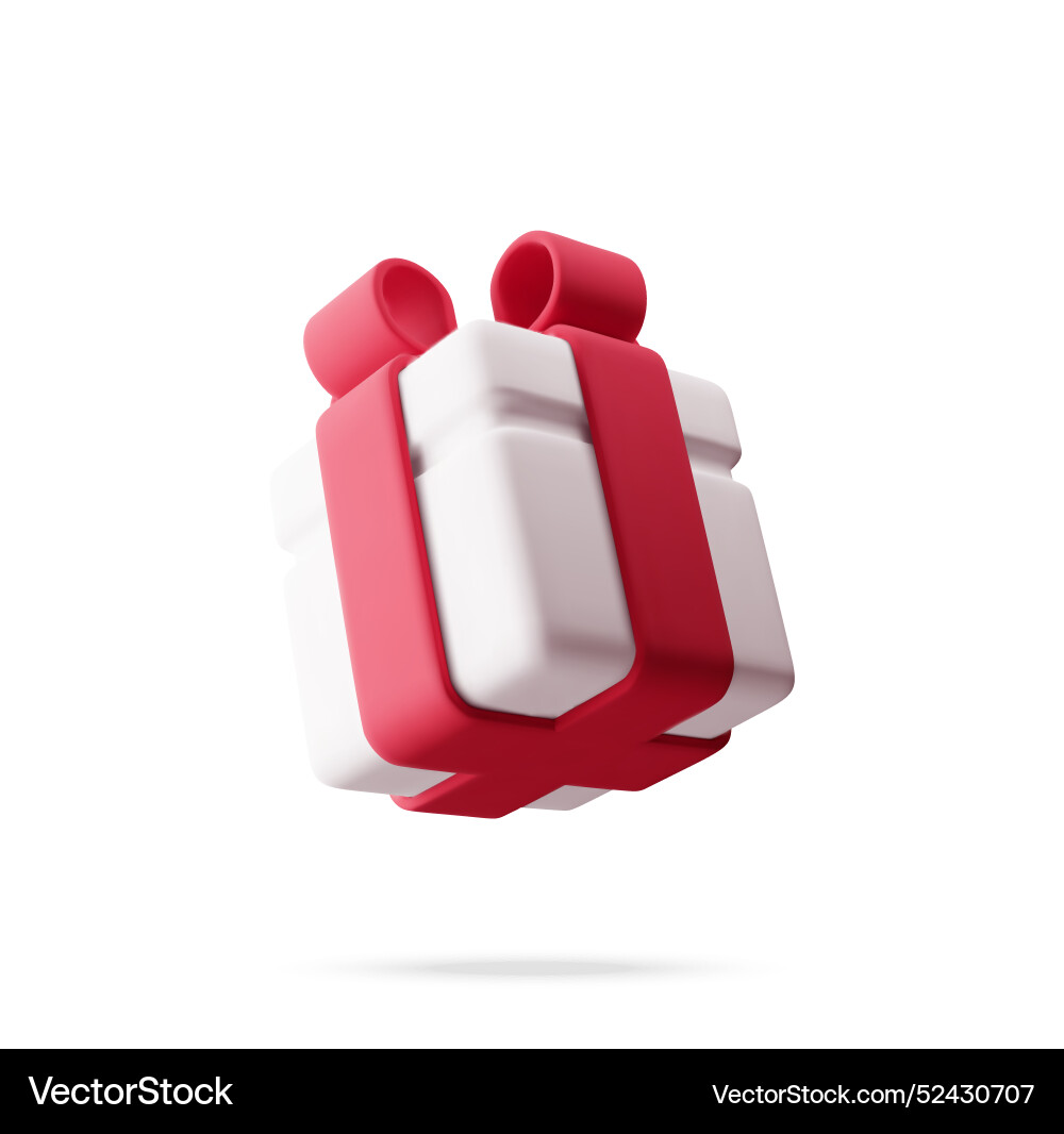 3d gift box isolated on white Royalty Free Vector Image
