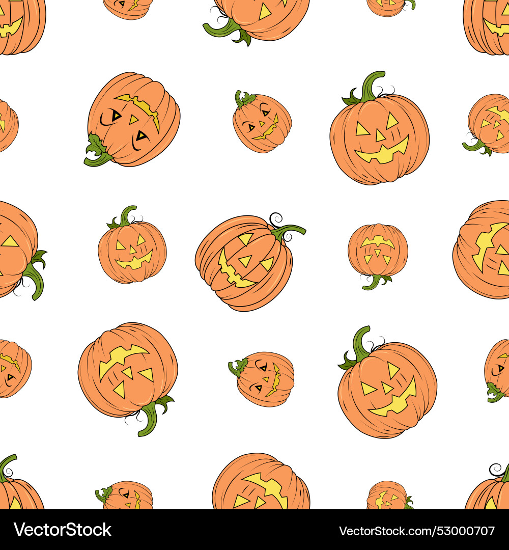 Funny seamless pattern for halloween on a white Vector Image