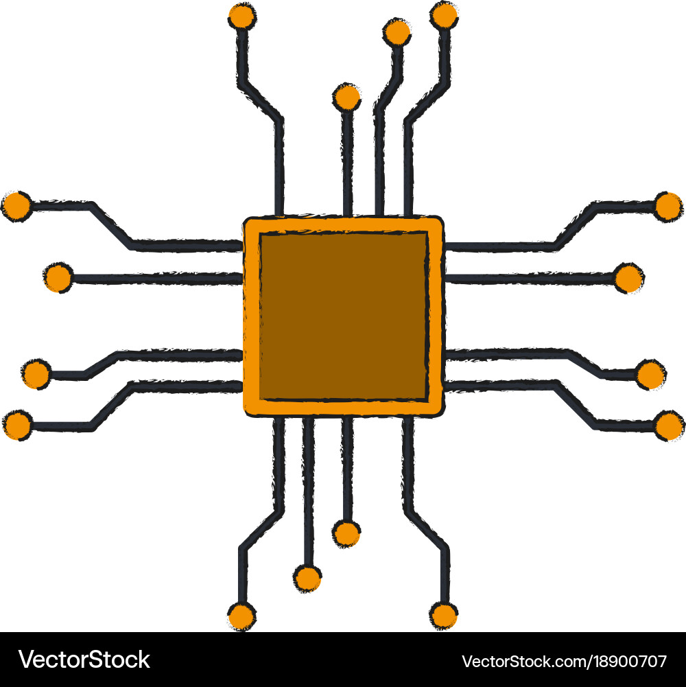 Microchip technology symbol Royalty Free Vector Image