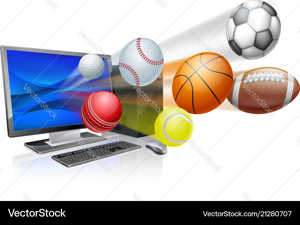 Sports computer app concept Royalty Free Vector Image