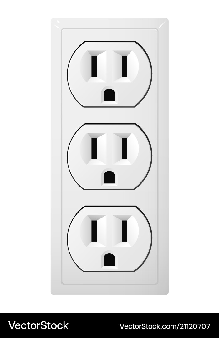 Triple socket type b receptacle from japan Vector Image