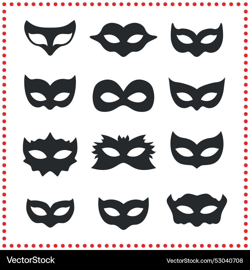 Artistic masquerade mask silhouette for creative Vector Image