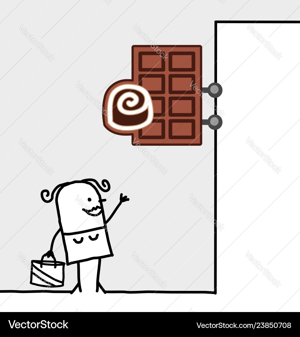 Cartoon consumer shop sign - chocolate Royalty Free Vector