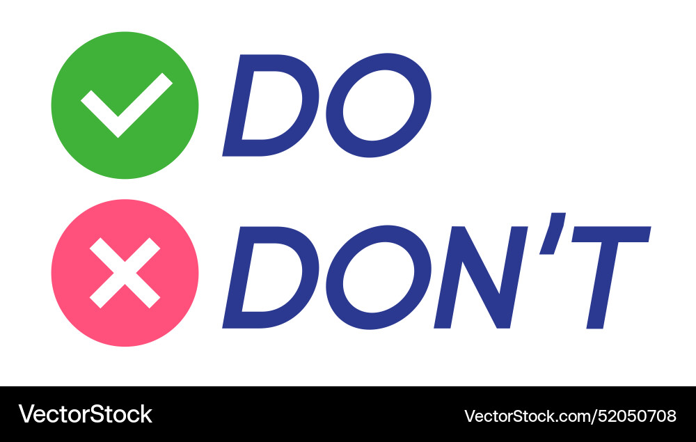 Do and dont sign flat style Royalty Free Vector Image