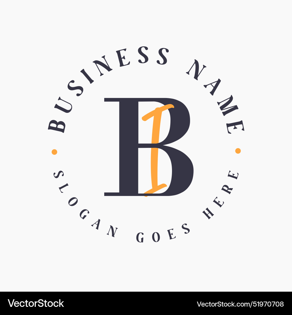 Elegant letter bi initials logo for corporate Vector Image