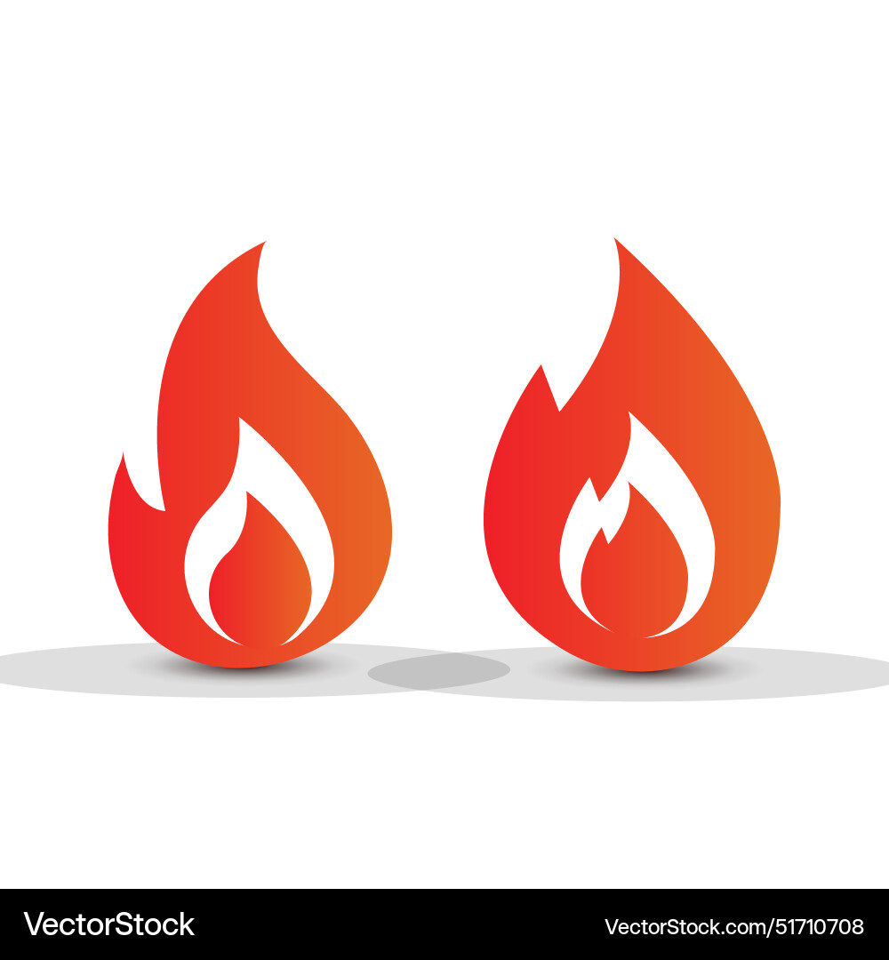 Fire icon simple flame logo Royalty Free Vector Image