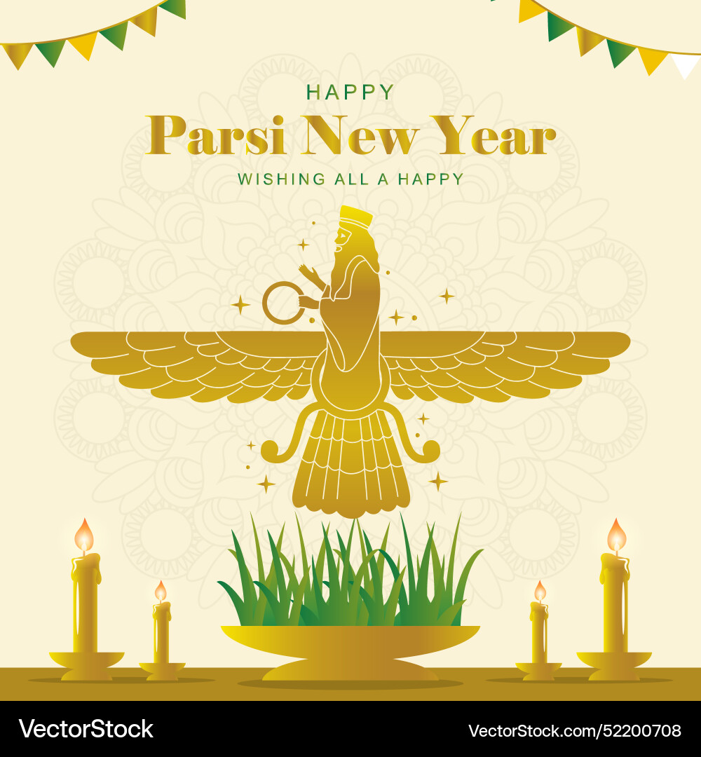Happy parsi new year background Royalty Free Vector Image