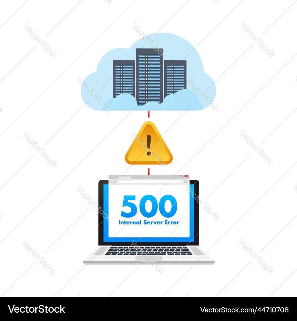 Internal server error website 500 Royalty Free Vector Image