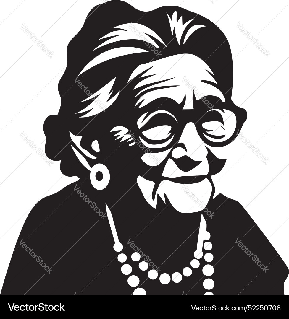 Matronly majesty vintage lady emblem Royalty Free Vector