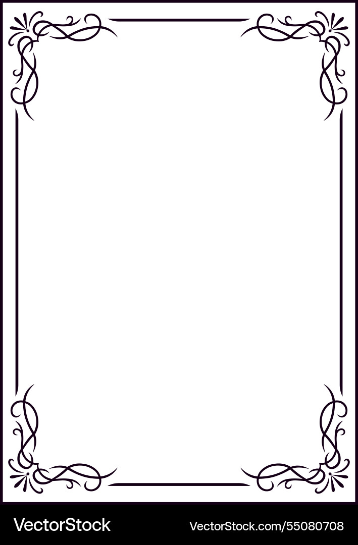 Rectangular frame adorned with elegant floral Vector Image